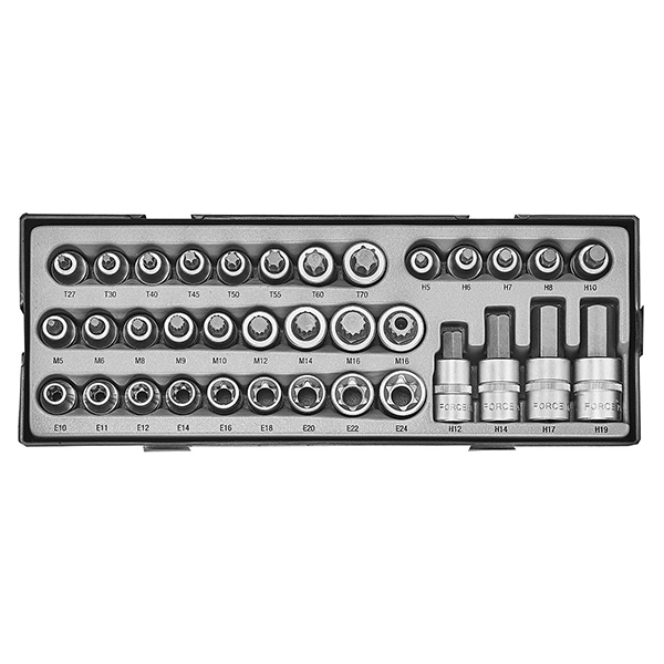Force T4355 Module de 35 douilles tournevis Torx – Hex – XZN 1/2″ – le ...